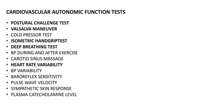 ASSESSMENT OF AUTONOMIC FUNCTION TEST.pptx | Heart and Cardiovascular ...