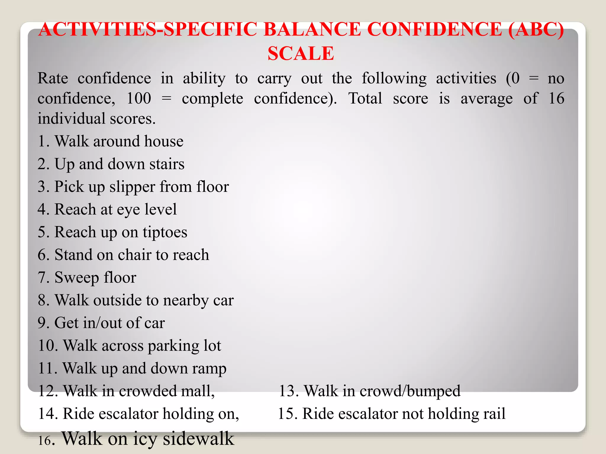 Assessment of balance | PPTX