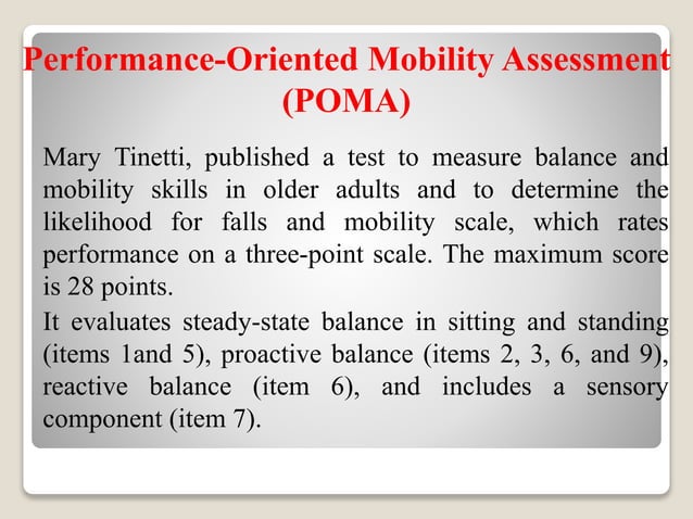 Assessment of balance | PPTX | Physical Therapy | Wellness