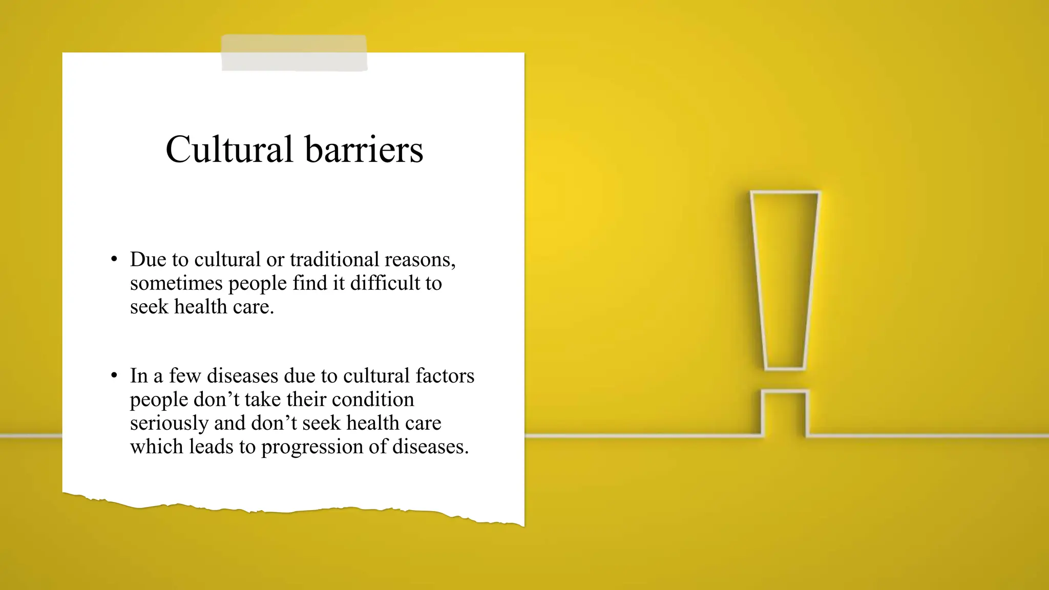Assessment of barriers to good health and health seeking behaviour | PPTX