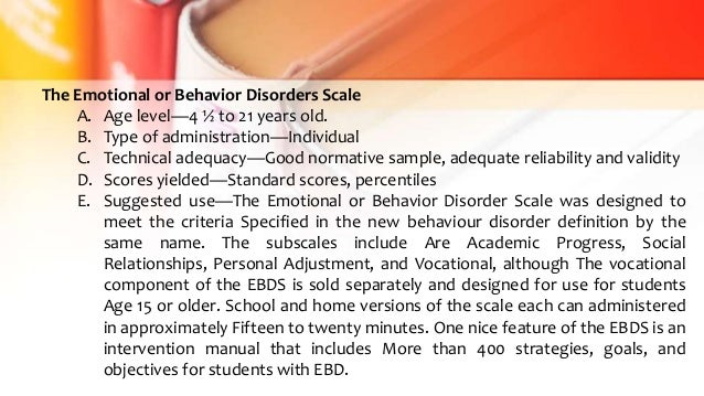 Assessment of behavior and emotional status
