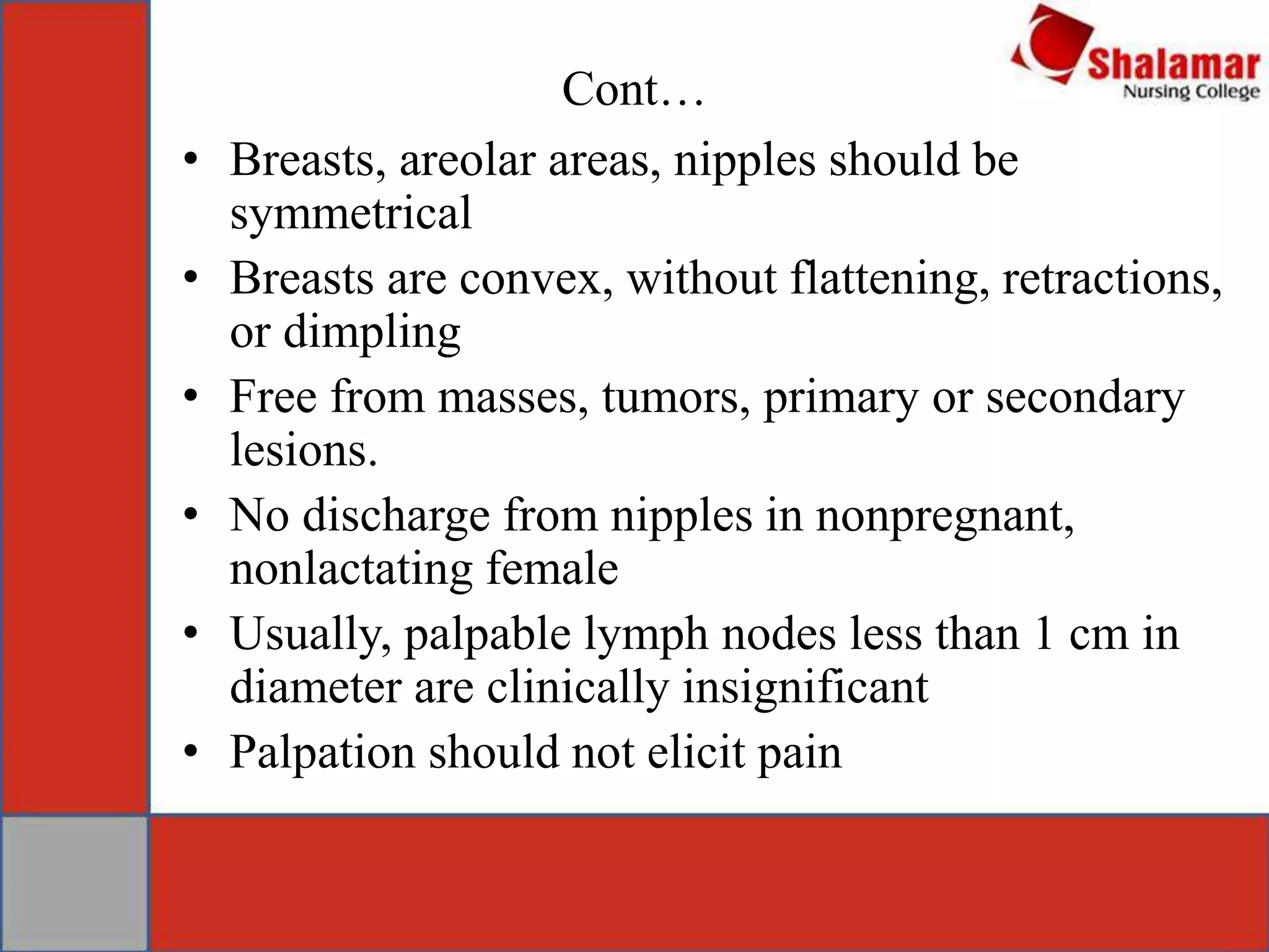 Assessment of breast axila and genitalia | PPT