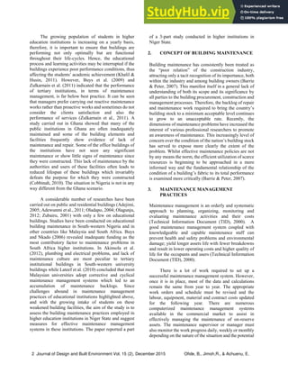 Assessment Of Building Maintenance Management Practices Of Higher ...
