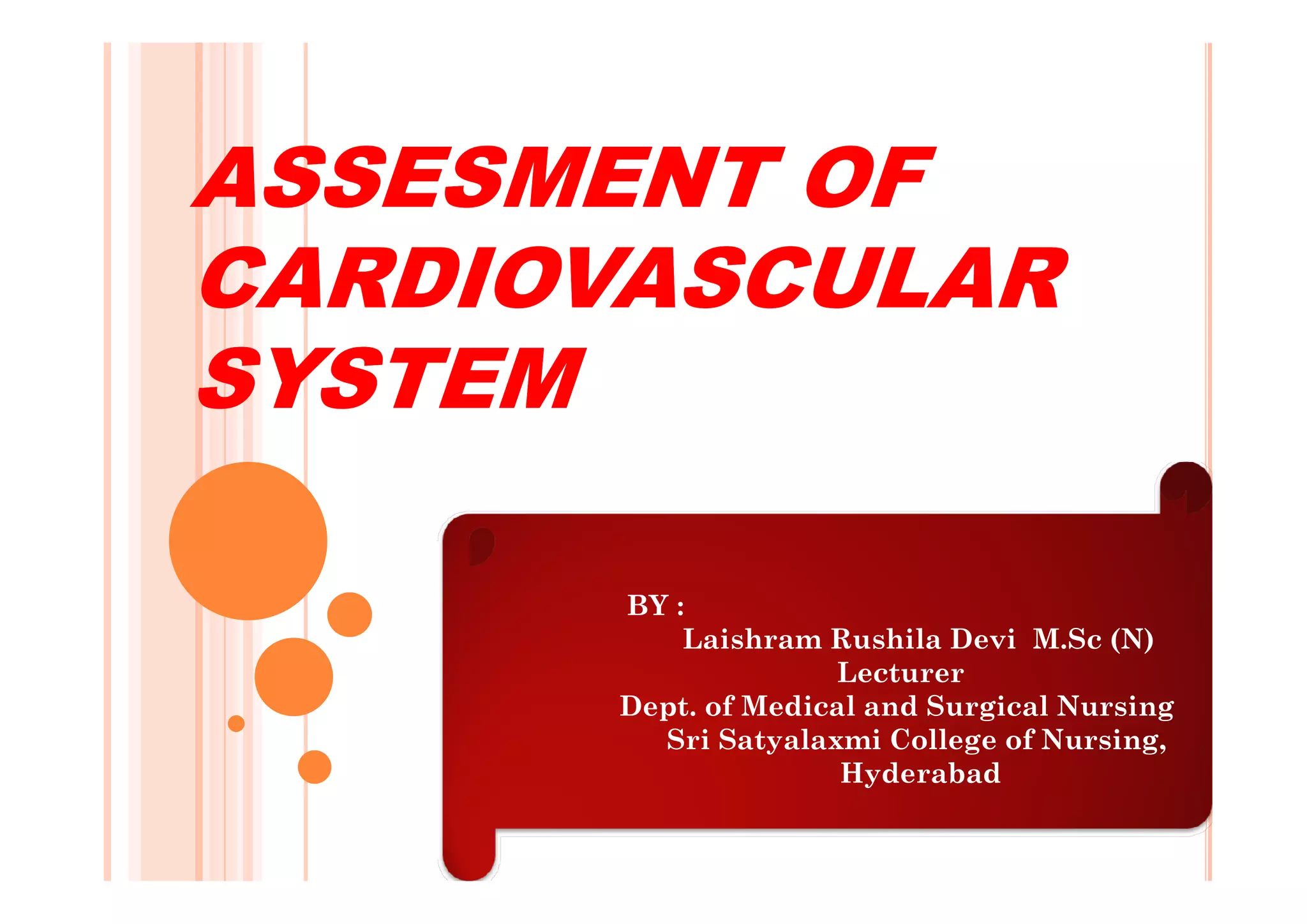 Assessment of cardiovascular system | PDF