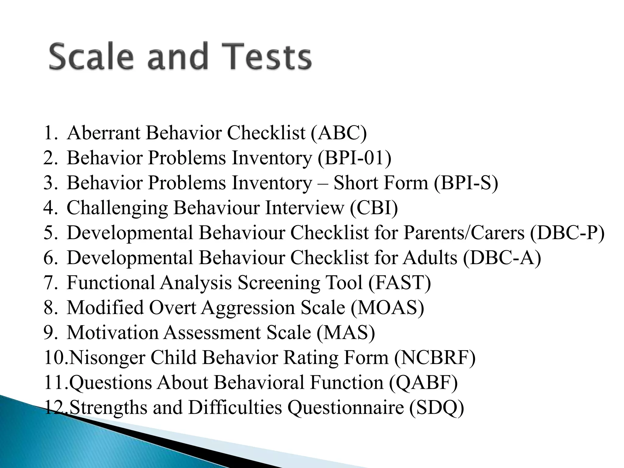 Assessment of challenging behaviour | PPTX