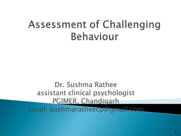 Assessment of challenging behaviour | PPTX | Educational Assessment ...