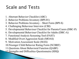 Assessment of challenging behaviour | PPTX