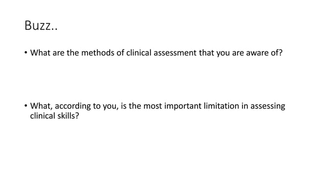 Assessment of Clinical Competence.pptx | Medical Tests | Medical Health