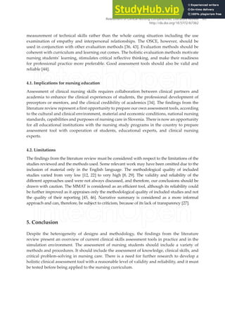 Assessment Of Clinical Nursing Competencies Literature Review | PDF