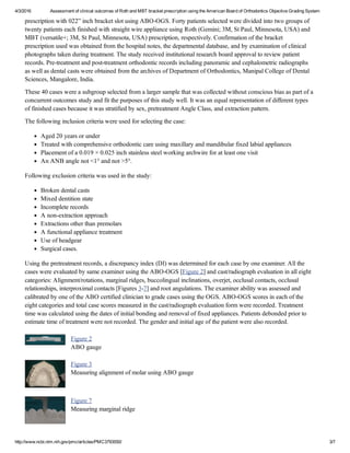Assessment of clinical outcomes of roth and mbt bracket prescription ...