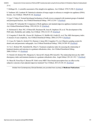 Assessment of clinical outcomes of roth and mbt bracket prescription ...