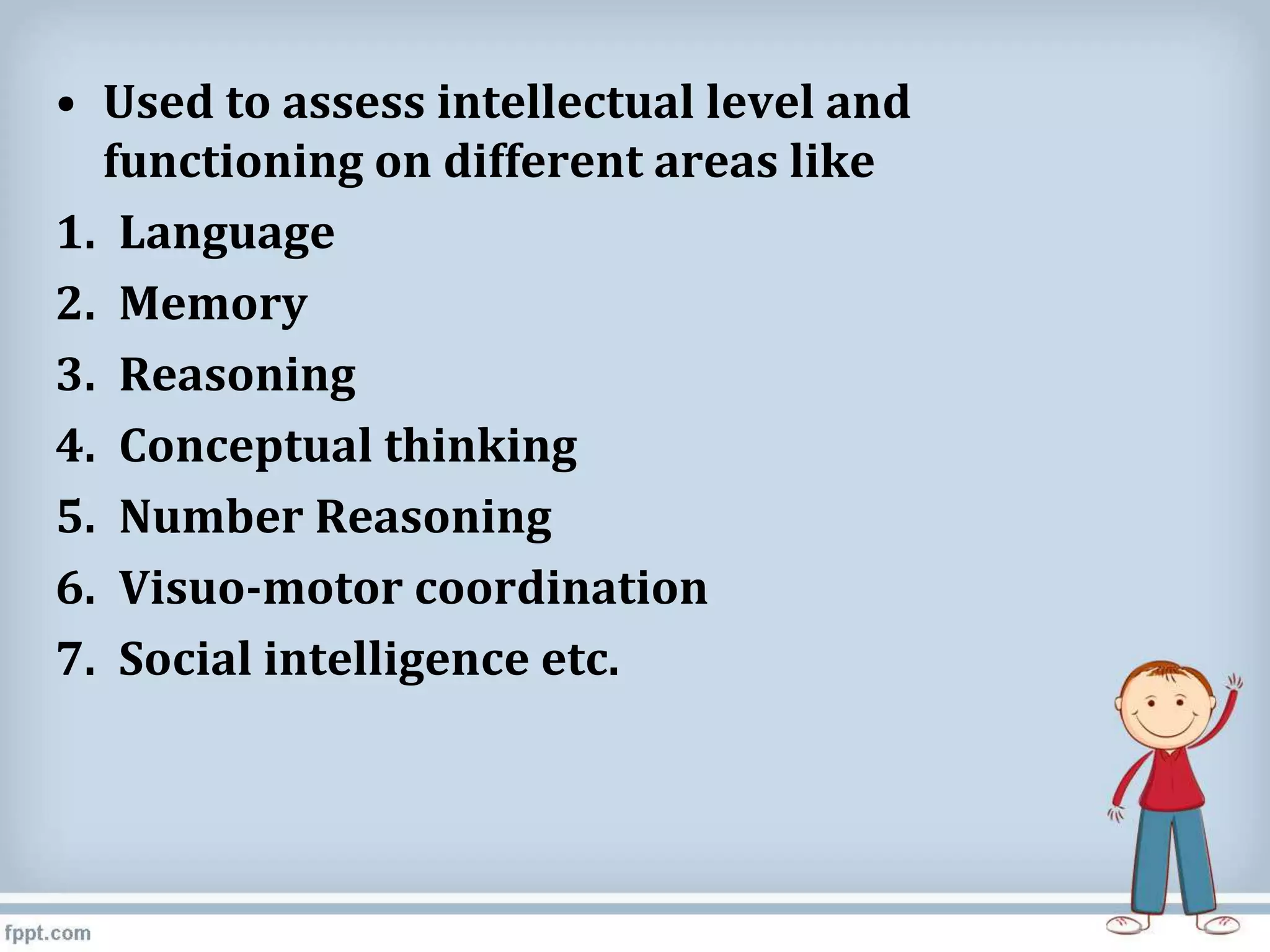 Assessment of cognitive abilities | PPTX