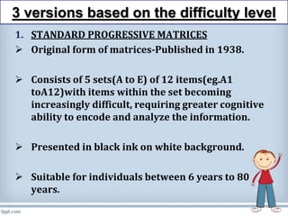 Assessment of cognitive abilities | PPTX