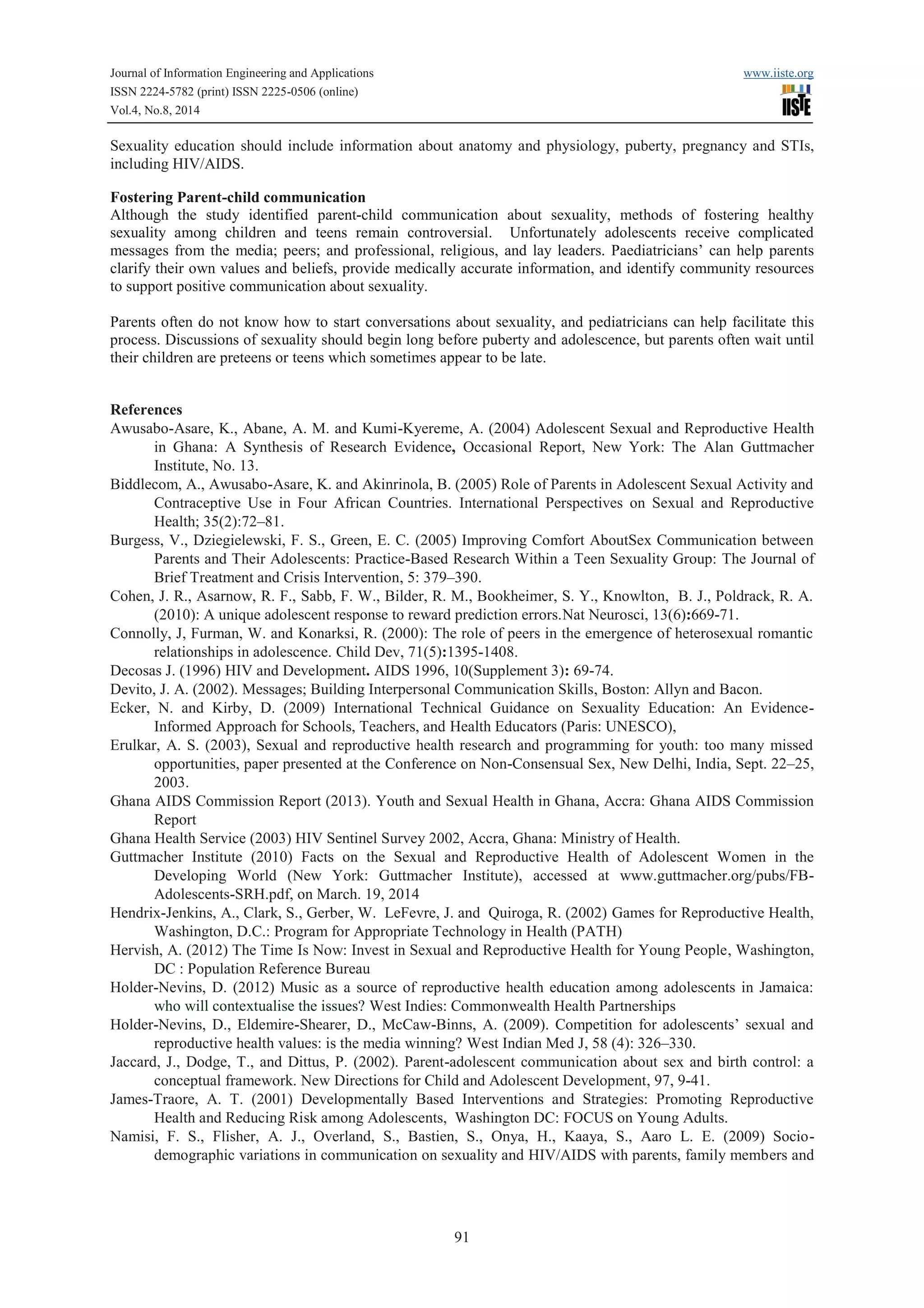 Assessment of communication messages used in adolescent | PDF