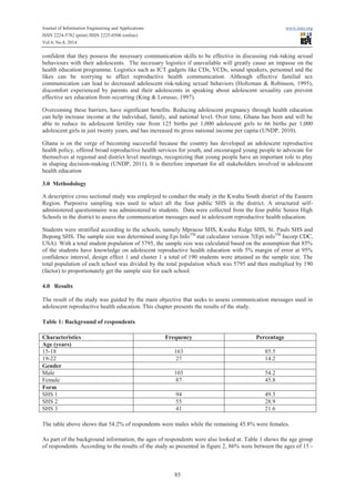 Assessment of communication messages used in adolescent | PDF