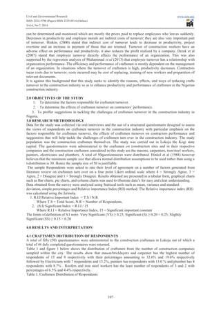 Assessment of craftsmen turnover in the construction industry | PDF