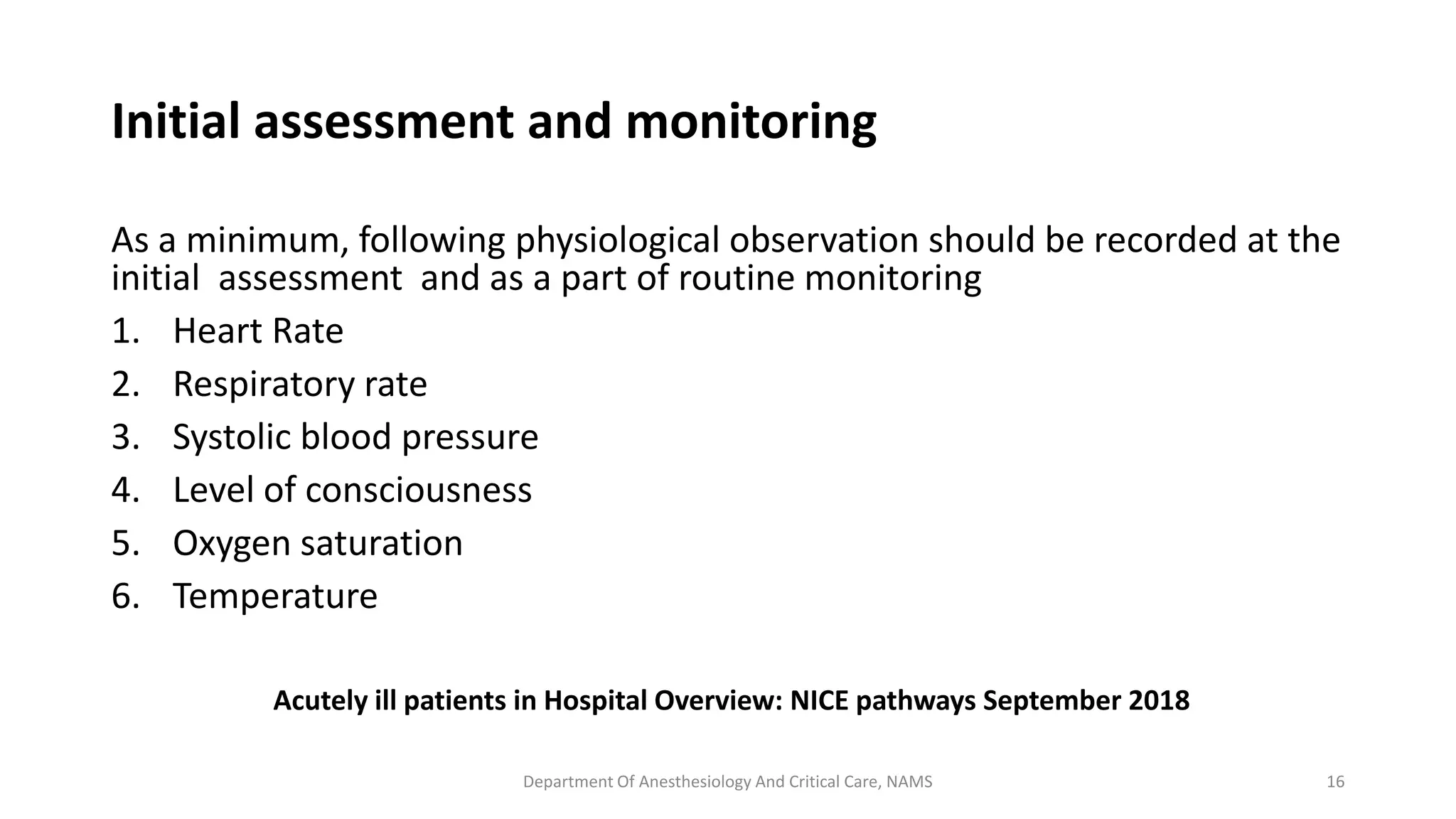 Assessment of critically ill patients | PPTX