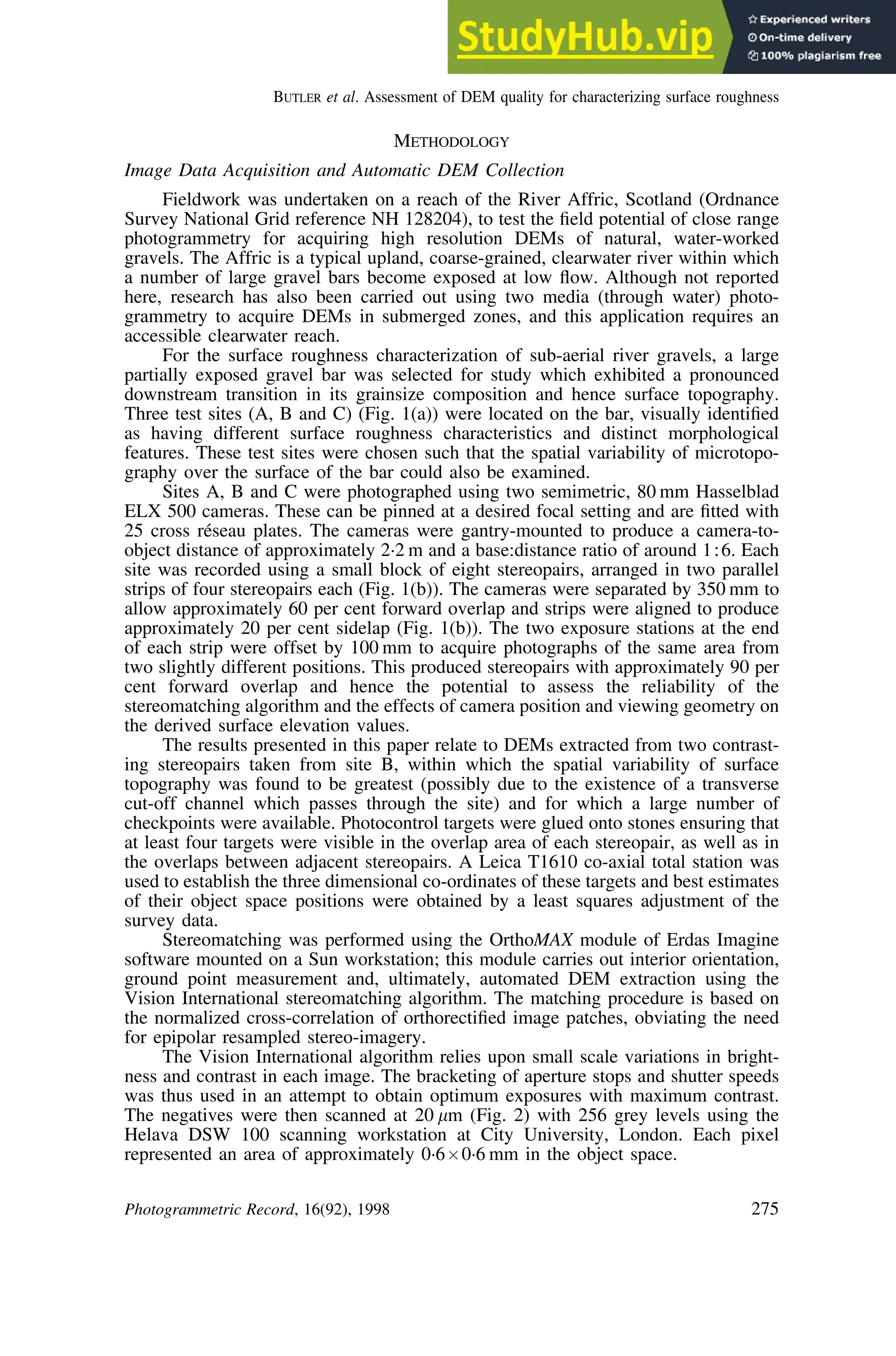 Assessment Of DEM Quality For Characterizing Surface Roughness Using ...