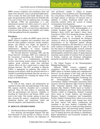 Assessment Of Dermatoglyphics Multiple Intelligence Test (DMIT) Reports ...