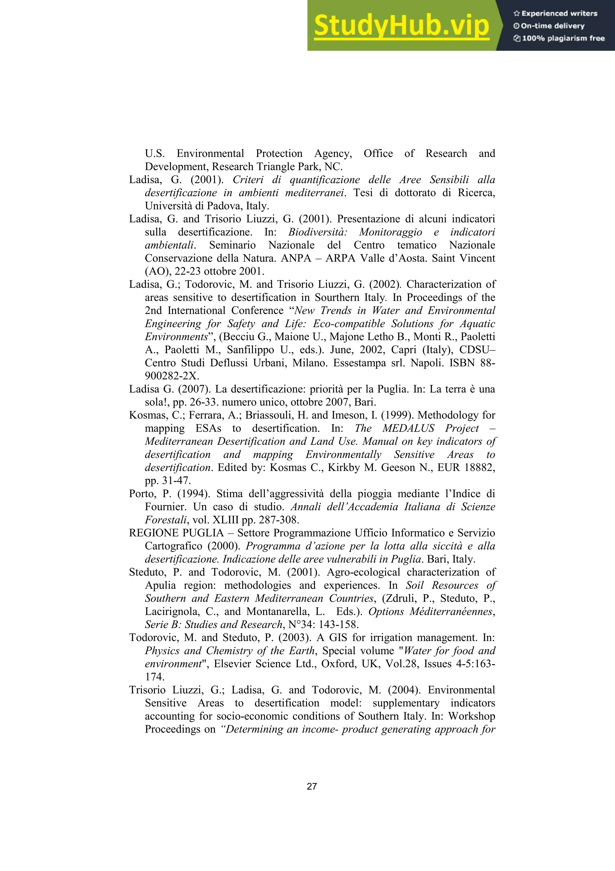 Assessment Of Desertification In Semi-Arid Mediterranean Environments ...