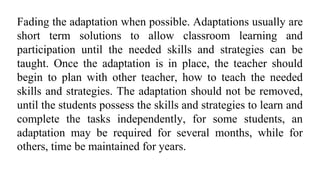 Assessment of diverse, learners,exemption, concessions, adaptation ...