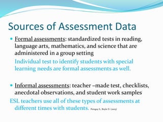 Assessment of english language learners 1 | PPTX