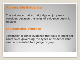 Assessment of evidence | PPTX