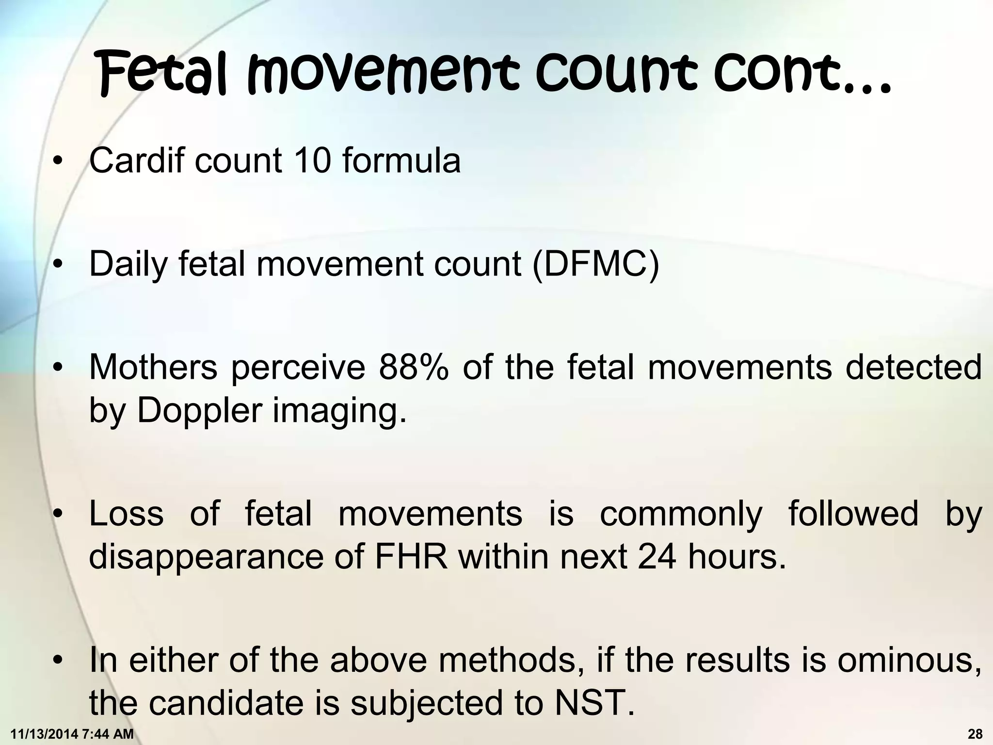 Assessment of fetal wellbeing | PPTX