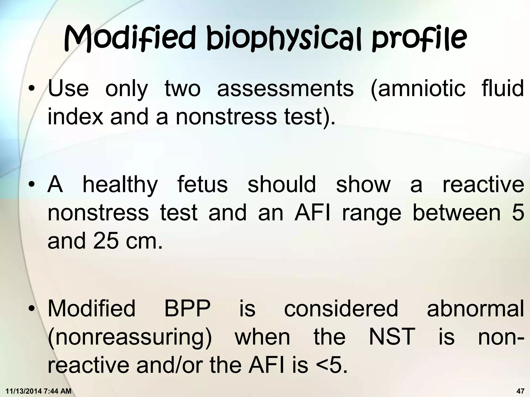 Assessment of fetal wellbeing | PPTX