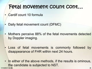 Assessment of fetal wellbeing | PPTX