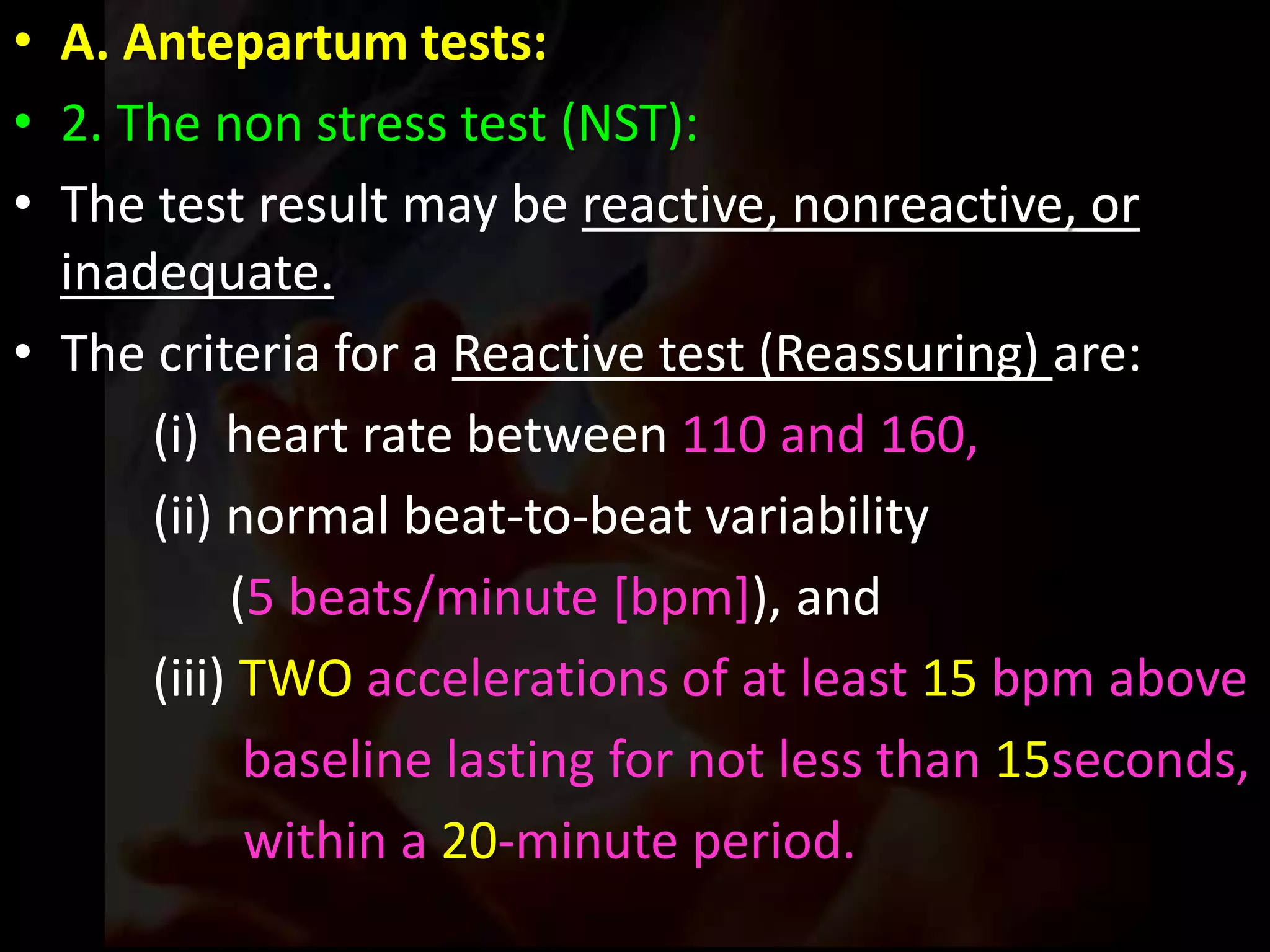 Assessment of Fetal Well being - Dr Padmesh - Neonatology | PPTX