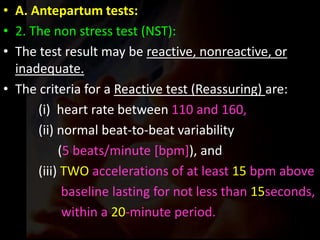 Assessment of Fetal Well being - Dr Padmesh - Neonatology | PPTX