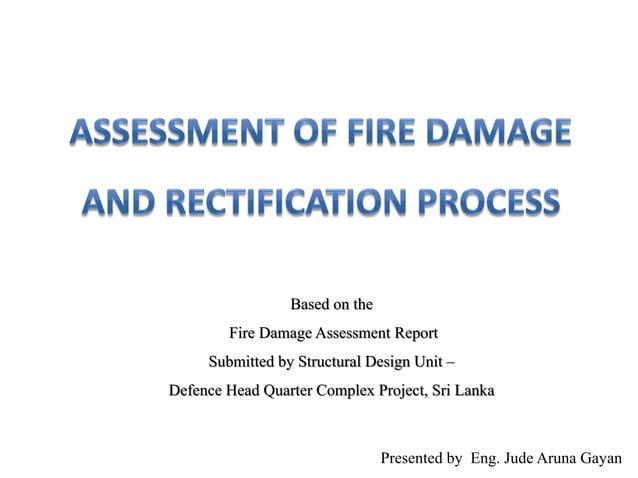 Assessment of fire damage and structural rectification process. | PDF ...