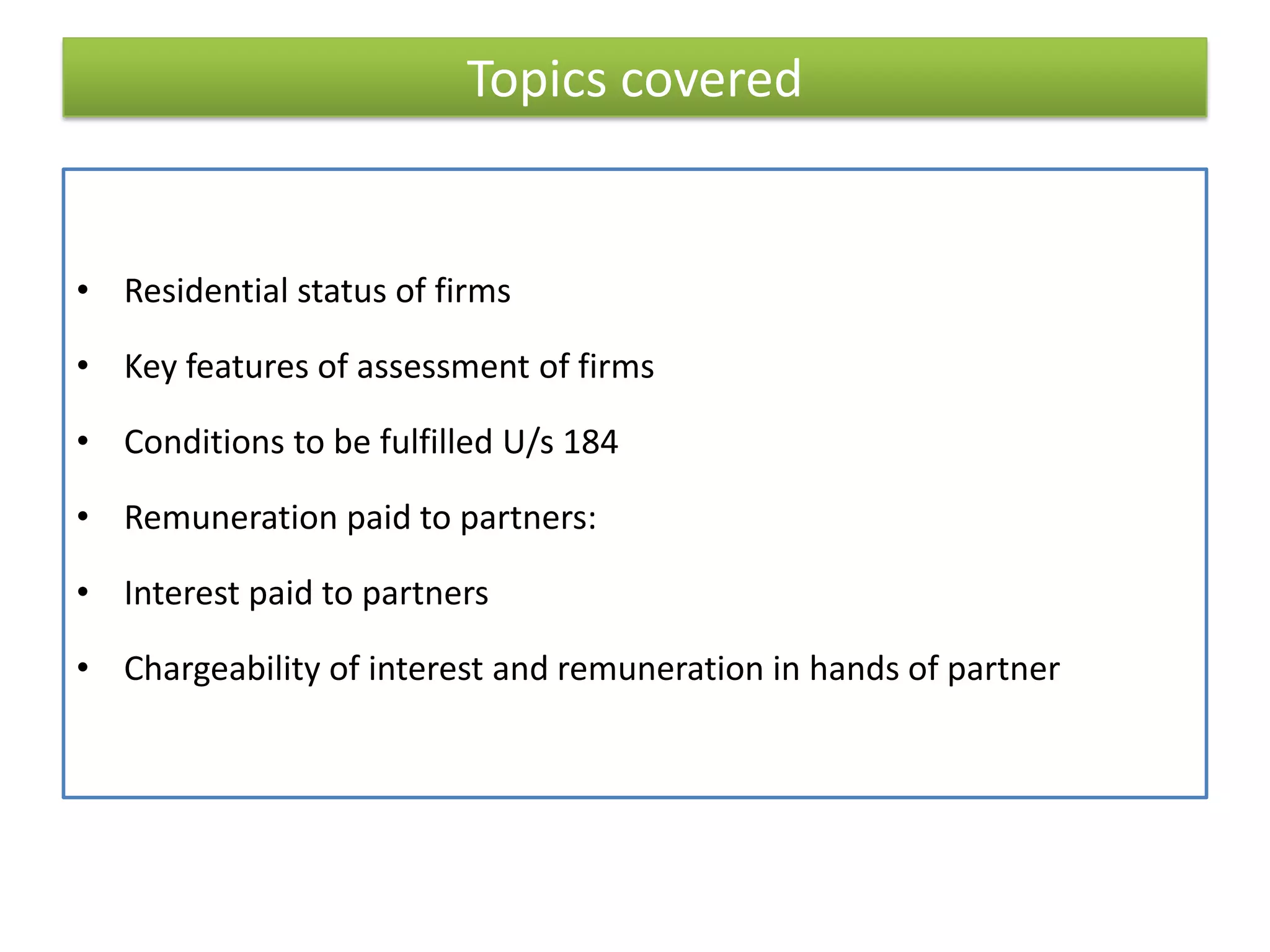 Assessment of firms under Income Tax Act, 1961 | PPSX