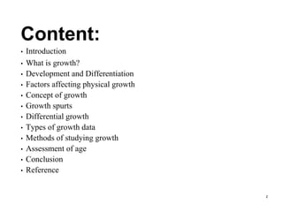 Assessment of growth and development. | PPTX