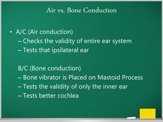 Assessment of hearing | PPTX