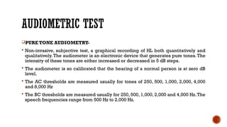 Assessment of Hearing- Shalakya Tantra Syllabus | PPTX