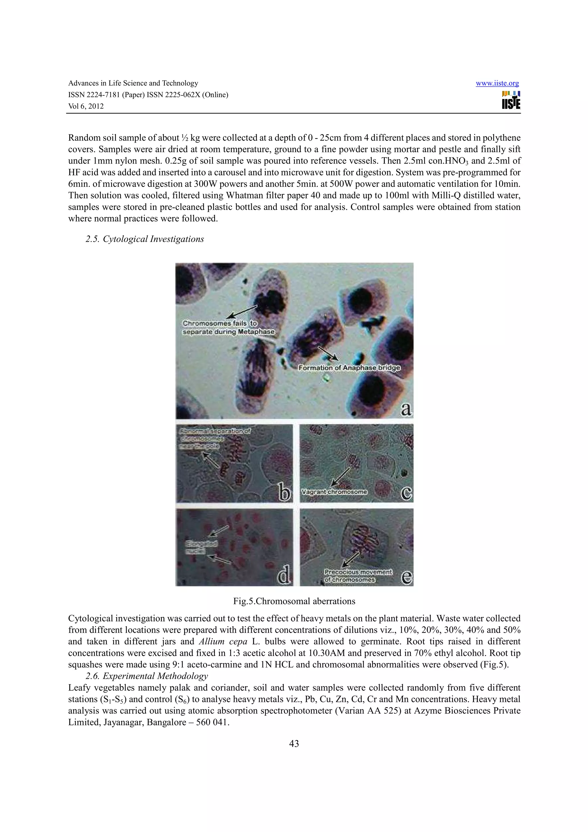 Assessment of heavy metal contamination in green leafy | PDF