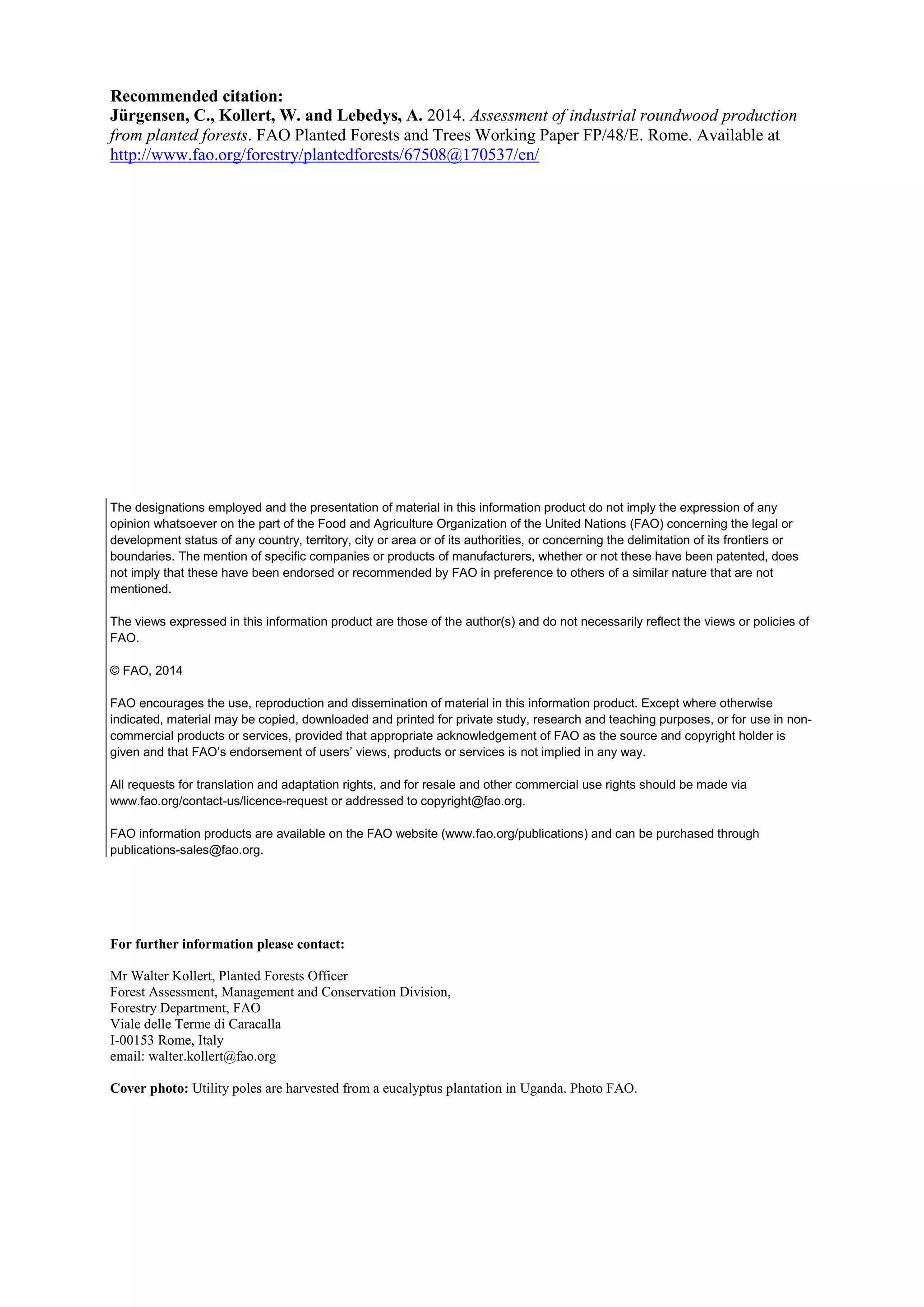 Assessment of industrial roundwood production from planted forests | PDF