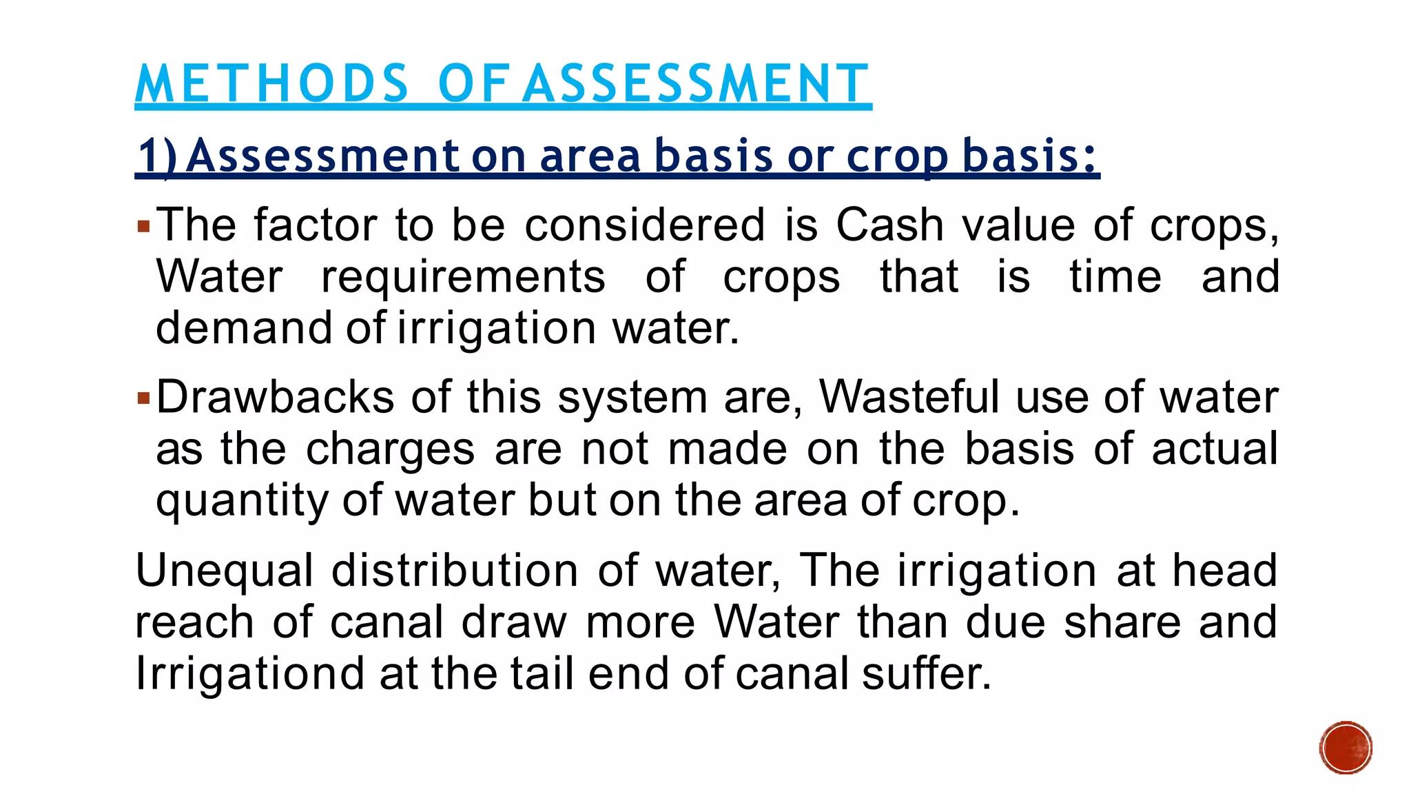 Assessment of irrigation | PPTX