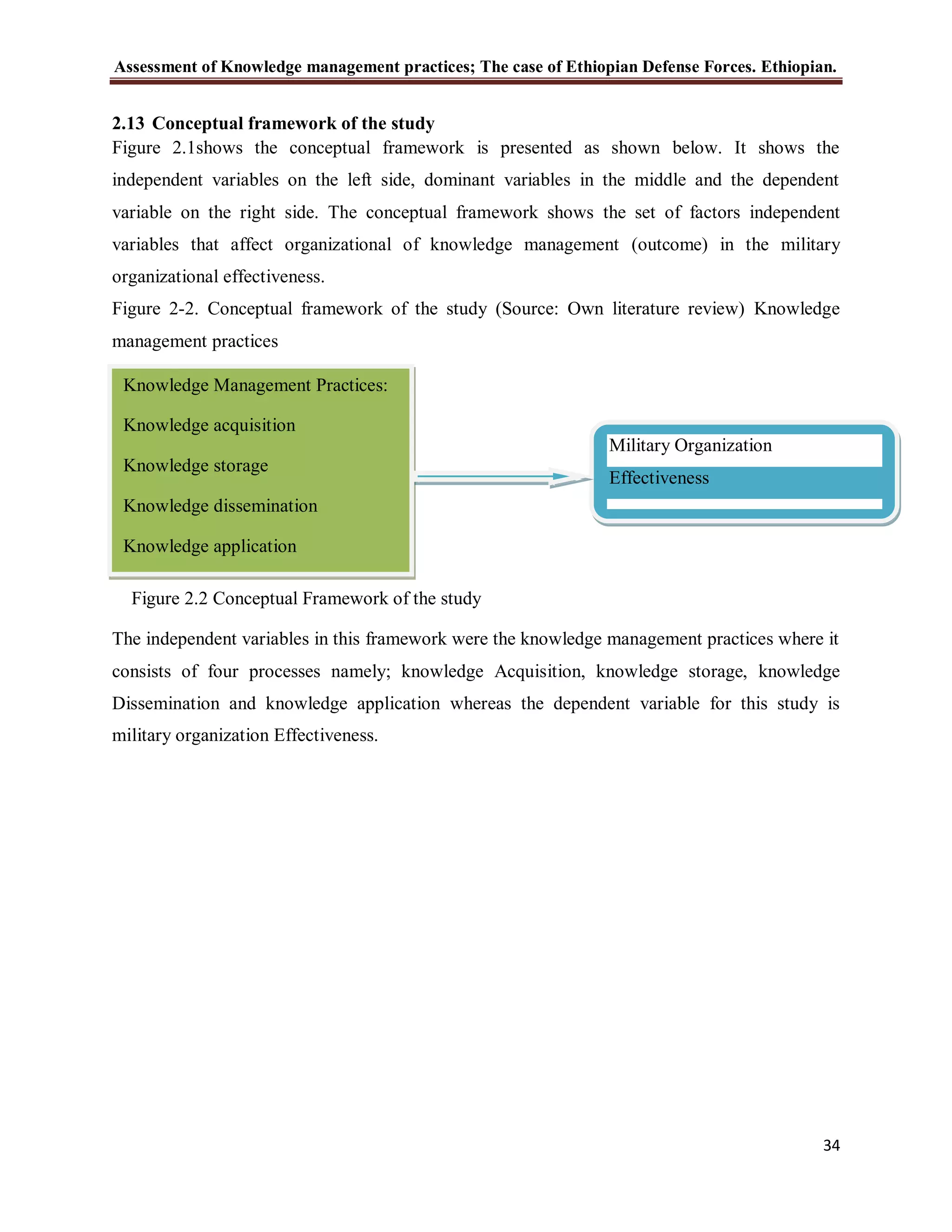 Assessment of knowledge management practices the case of ethiopian defense forces, ethiopian. | PDF