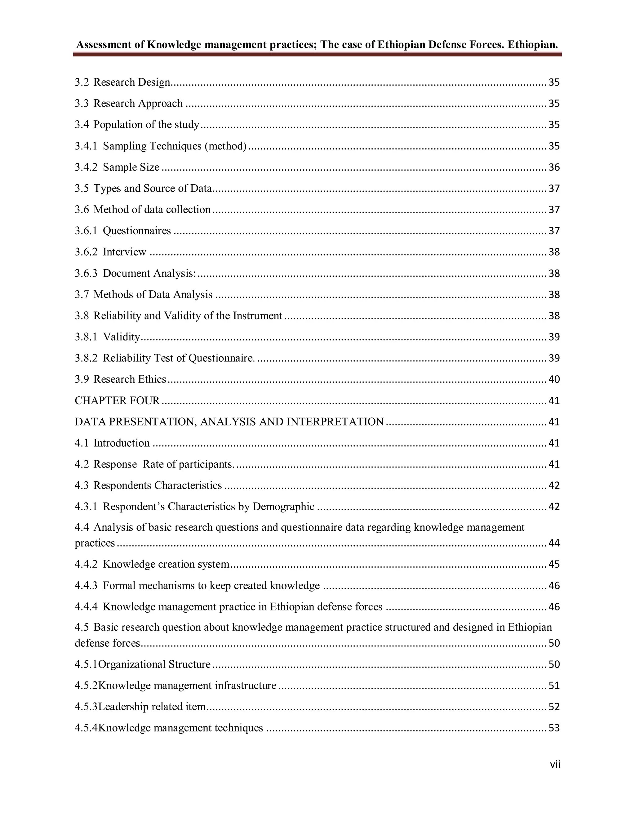 Assessment of knowledge management practices the case of ethiopian defense forces, ethiopian. | PDF