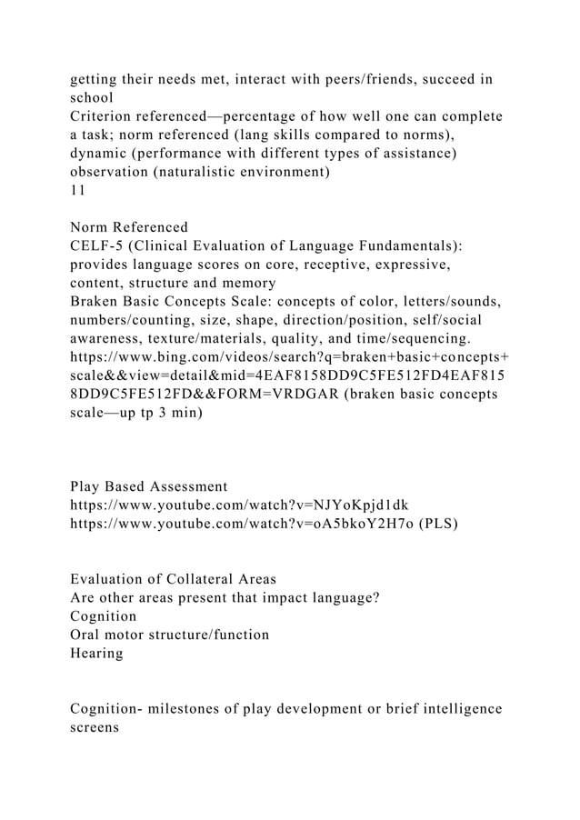 Assessment of Language DisordersAssessment Protocol.docx | Parenting | Family and Relationships