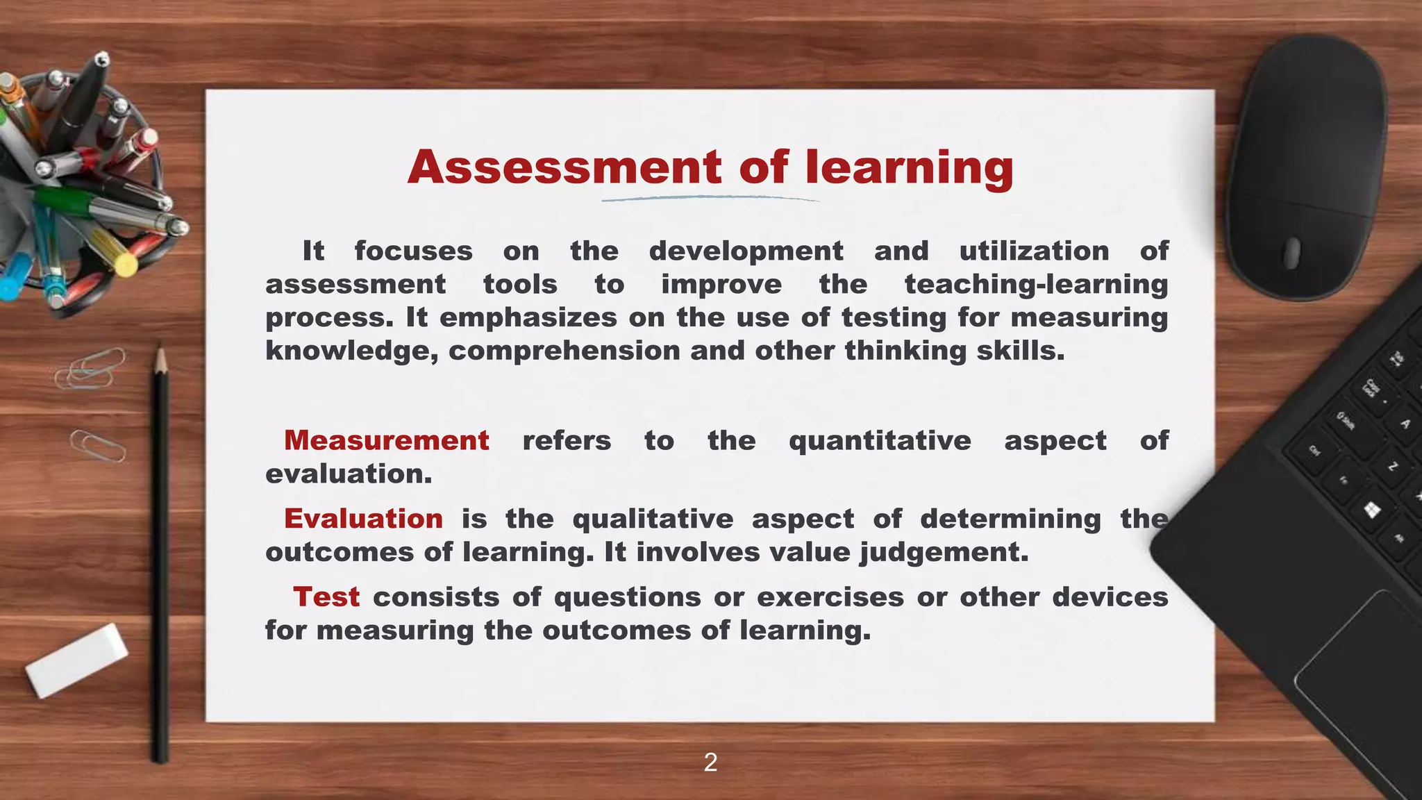 Assessment of learning | PPT