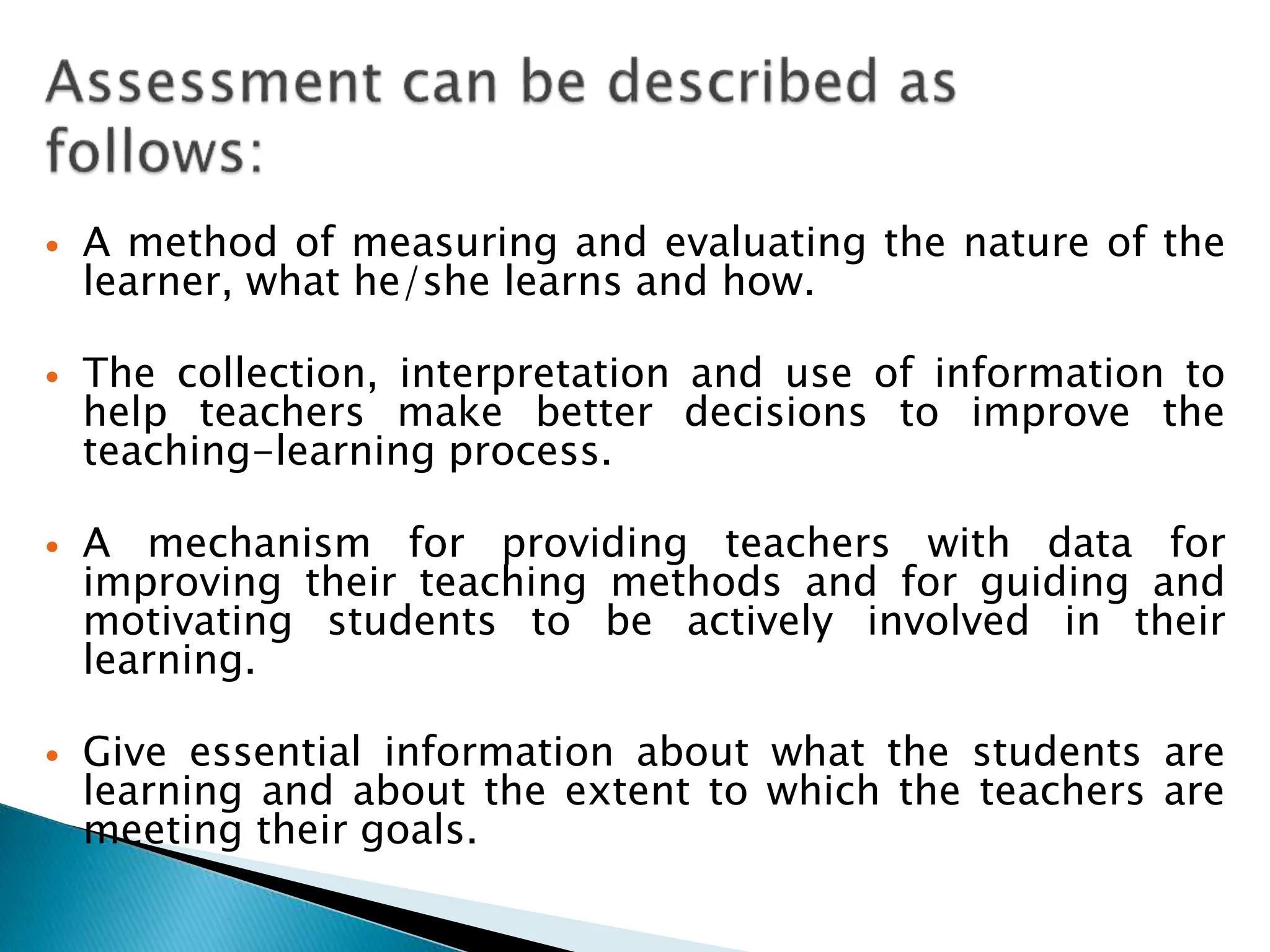 PRESENTATION ON LEARNING ASSESSMENT TOOLS | PPTX