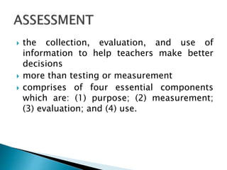 PRESENTATION ON LEARNING ASSESSMENT TOOLS | PPTX
