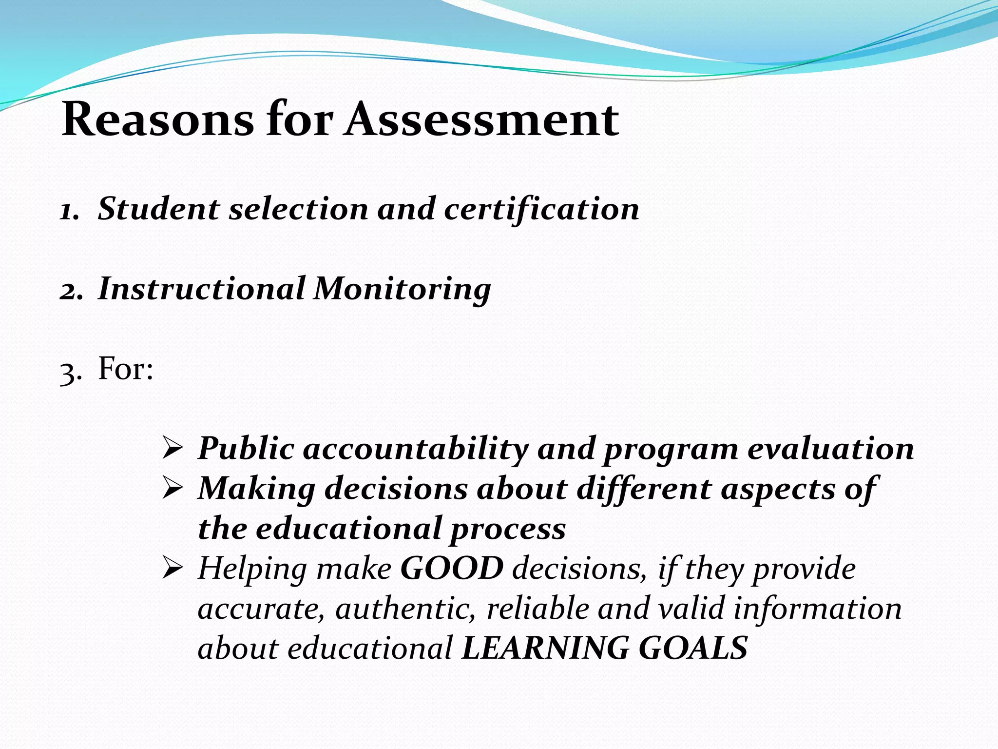 Assessment of learning 1 | PPTX