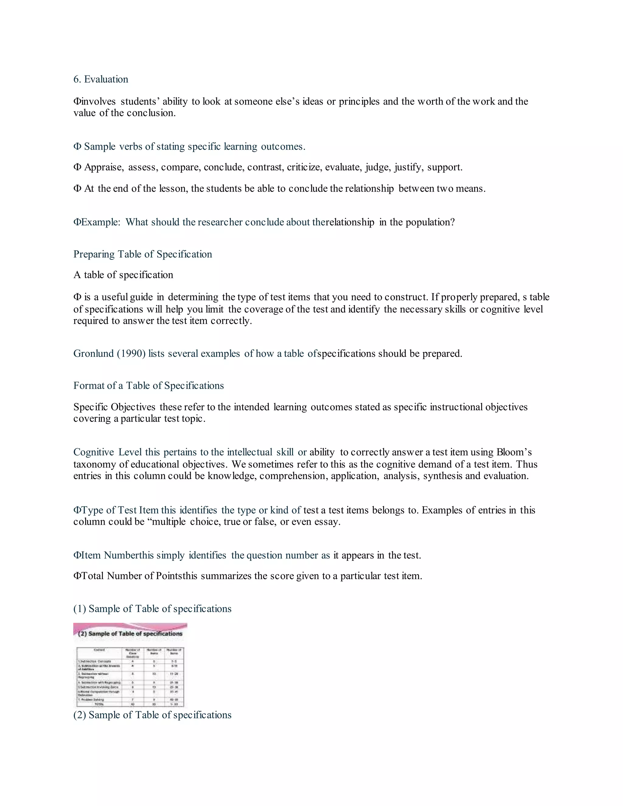 Assessment of learning 1 | DOCX