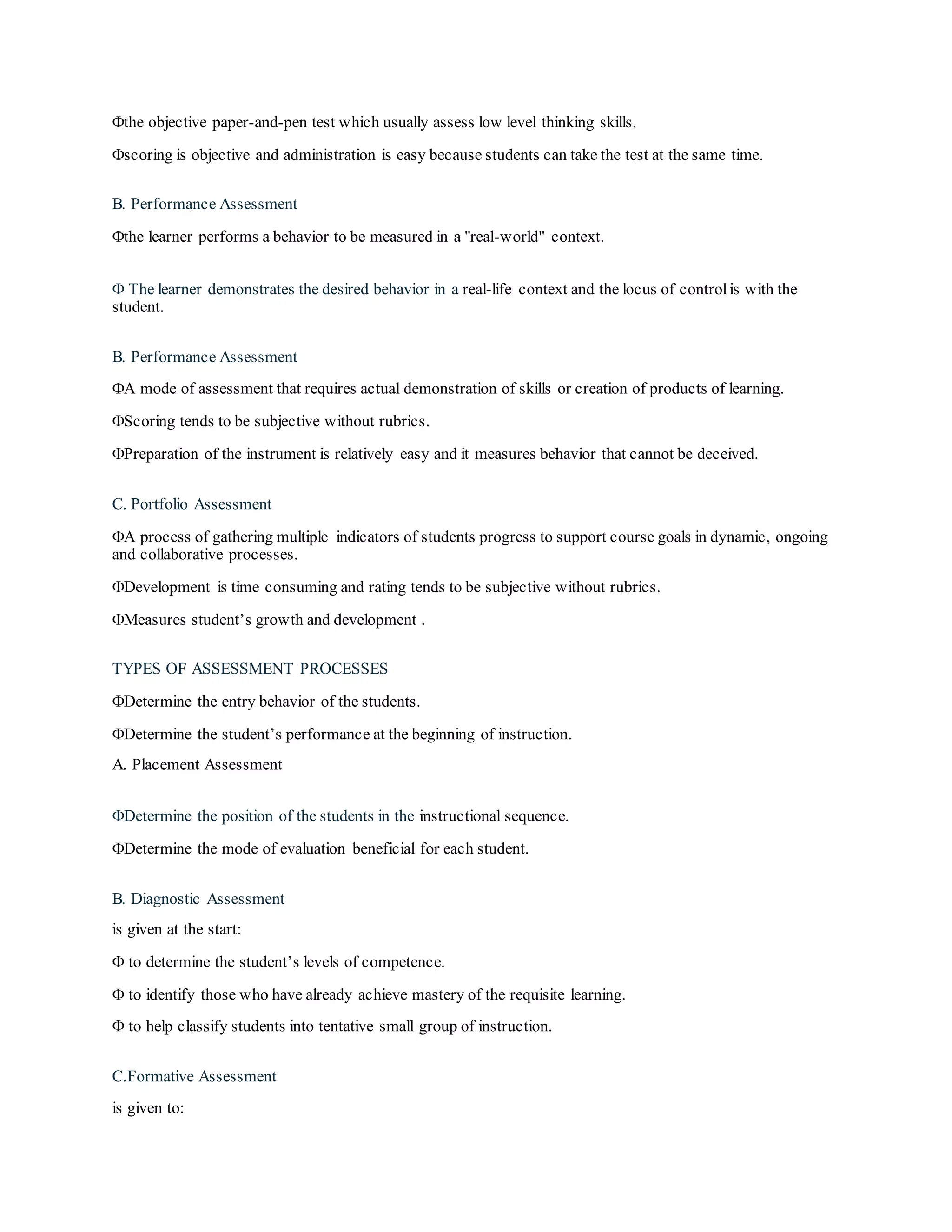Assessment of learning 1 | DOCX