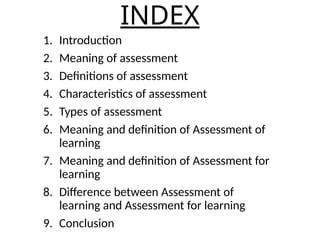 Assessment of learning and for learning ppt by Anusha TM.pptx